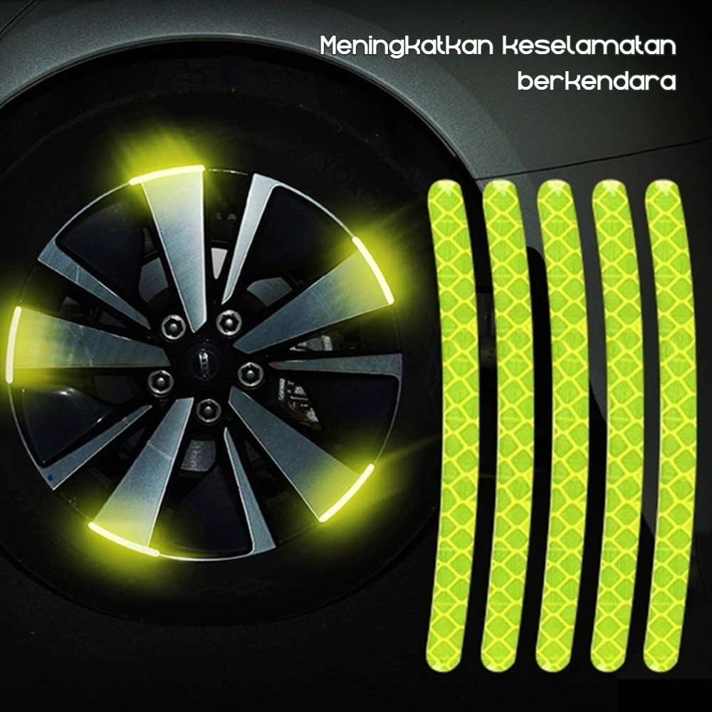 Jual Reflektor Sticker Velg Stiker 20Pcs Mobil Hub Roda Mobil Stiker ...