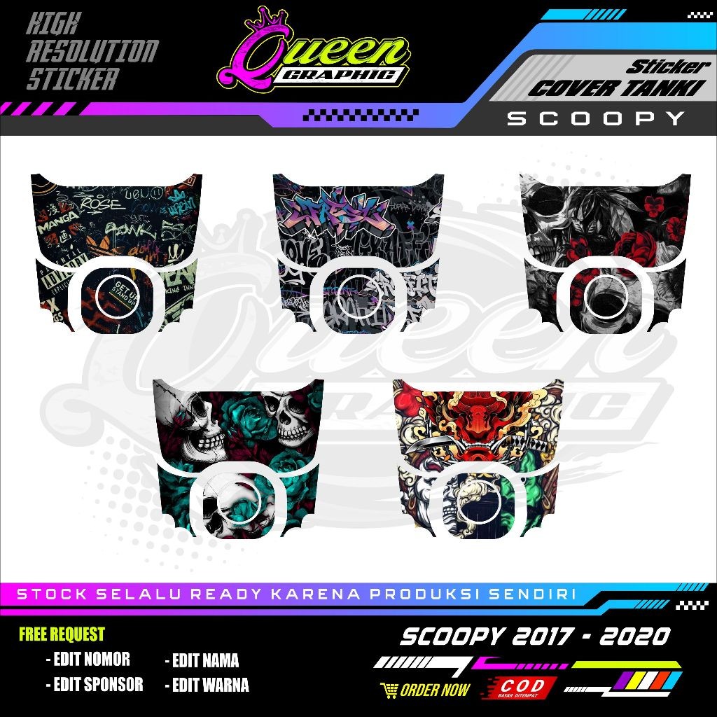 Jual Sticker Cover Pelindung Tanki Motor Scoopy 2017-2020 - RON Design ...
