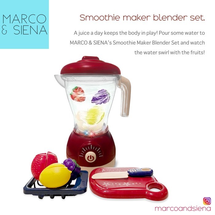 Jual Mainan Anak Blender Jus Buah MARCO SIENA Smoothie Mixer Juicer Fruits Set | Edukatif ...