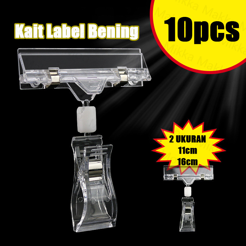 Jual 11cm/16cm Kait Label Bening / 10pcs Jepitan Promo Jepit Harga ...