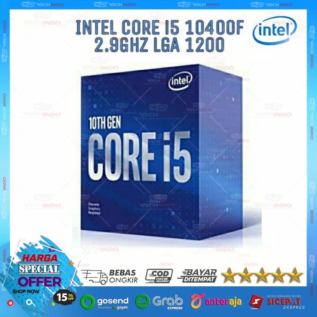 Jual Intel core Processor i5 10400F Gen 10th 2.90 GHz Socket 1200 with Box Garansi Resmi 3 Tahun ...