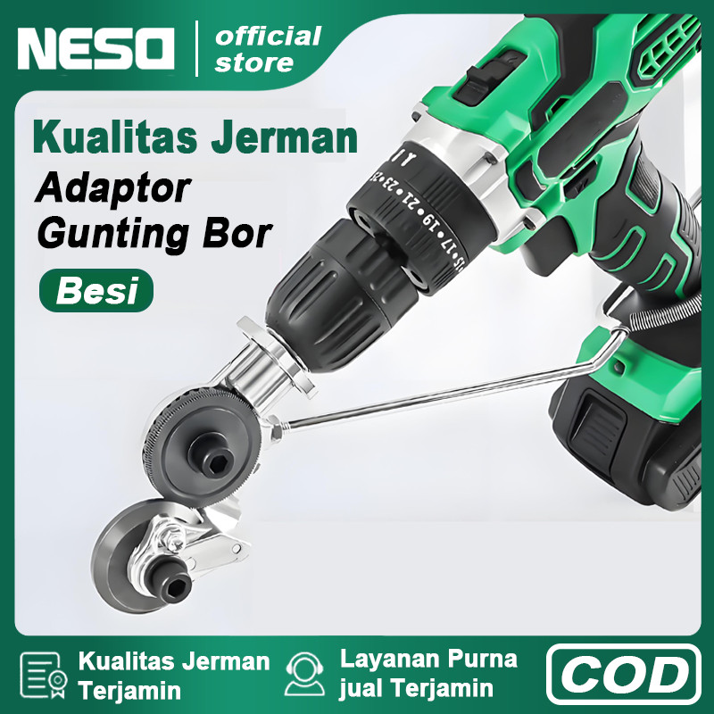 Jual NESO German Adapter Drill Plate Cutter Alat (COD) Adaptor Bor Pemotong Seng Potong Gunting ...