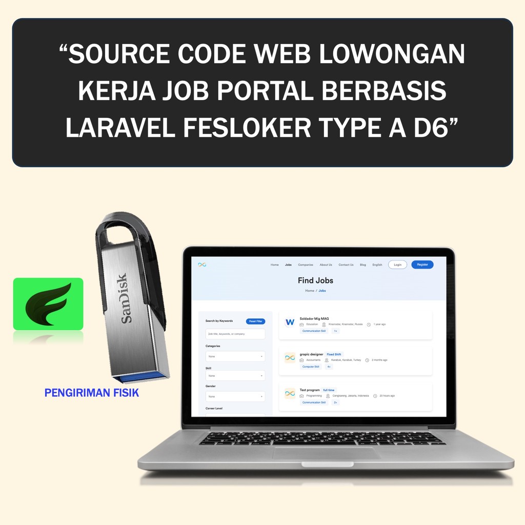 Jual SOURCE CODE WEB LOWONGAN KERJA JOB PORTAL BERBASIS LARAVEL FESLOKER TYPE A D6 | Shopee ...