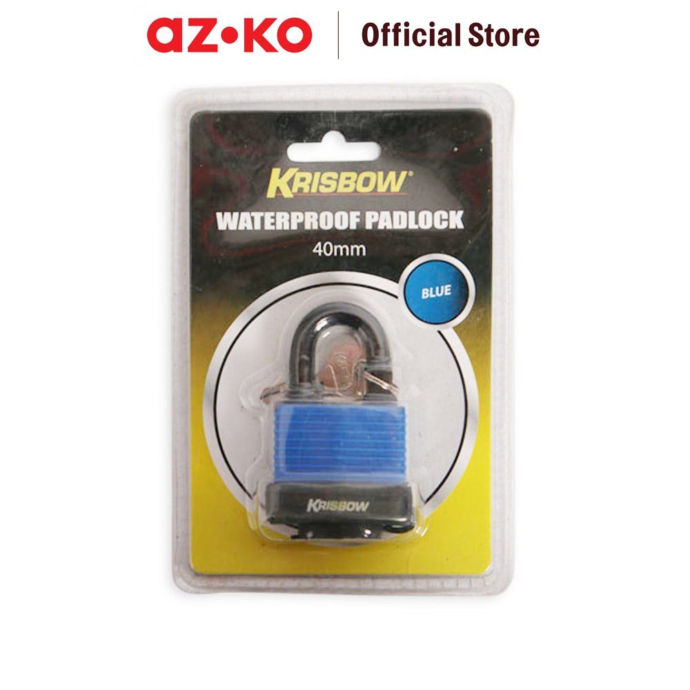 Jual AZKO Krisbow Gembok Tahan Air Short Beam 40 Mm - Biru Padlock ...