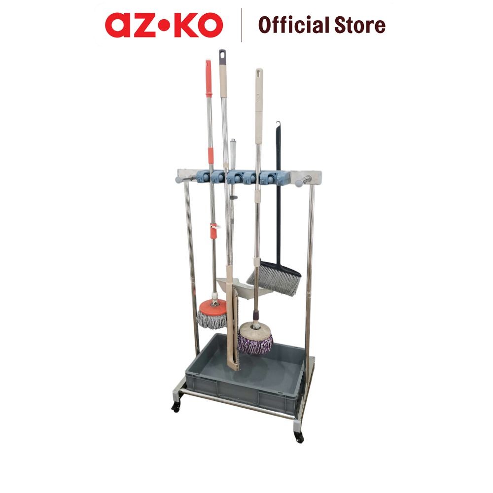 Jual AZKO Maxbuilt Organizer Sapu & Alat Pel - Abu-Abu Broom And Mop ...
