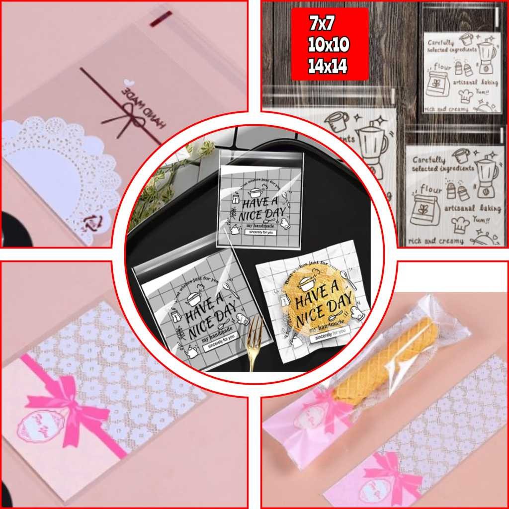 Jual Plastik Roti OPP Seal Motif 10x10 Plastik Kue Cake Donat Risol 7x7 ...