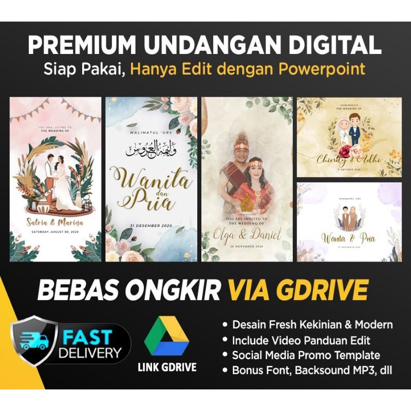 Jual Template Premium Undangan Digital Pernikahan Format PowerPoint ...