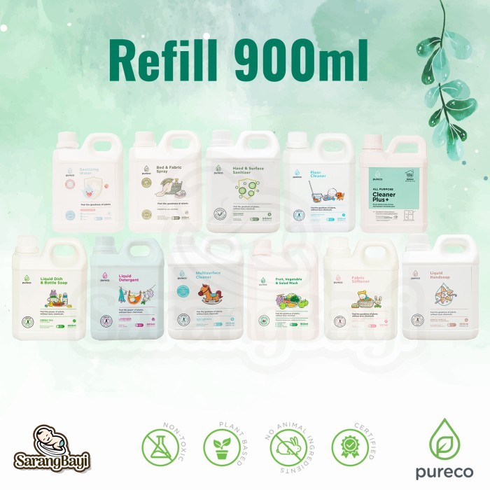 Jual Pureco Refill 900ml / Refil Liquid Detergent Liquid Dish and ...
