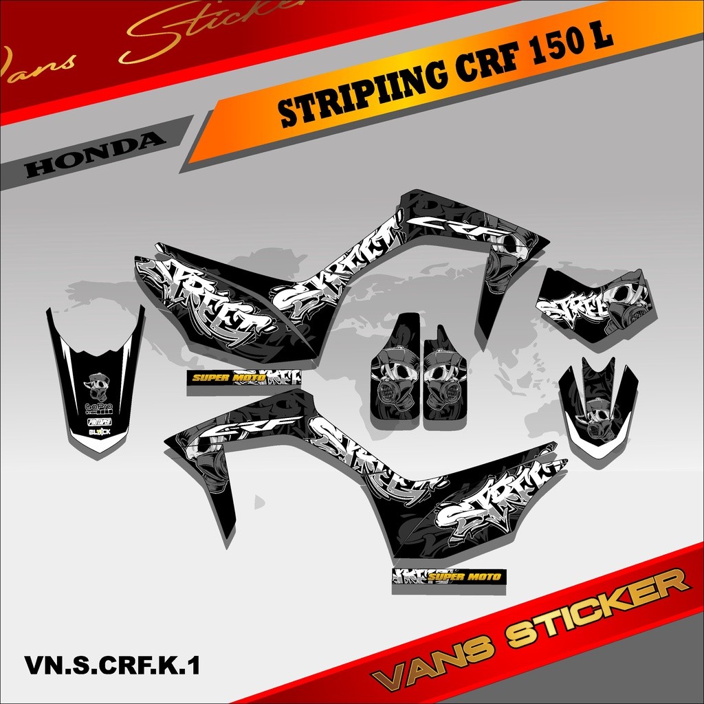 Jual Sticker Decal Striping CRF 150L-Sticker Bahan Vinyl Lis Variasi ...