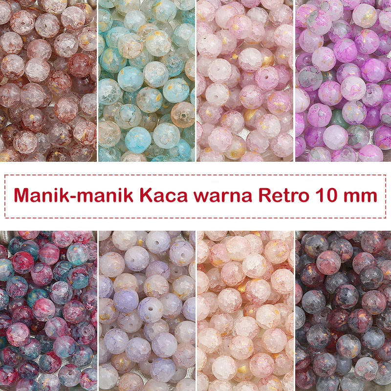 Jual 1 Bag Manik-manik Kaca Genuine Glass Beads - Retro Round 10 MM ...
