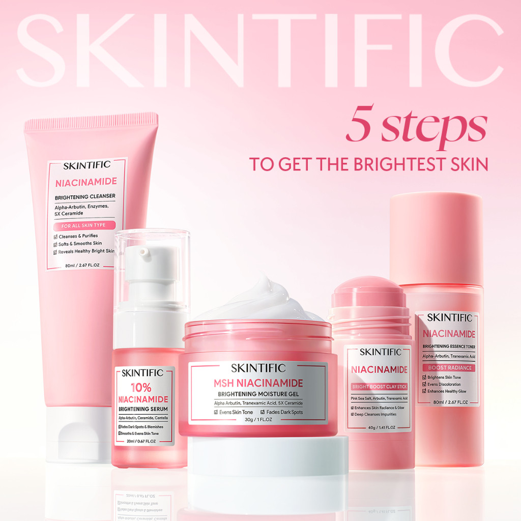 Jual SKINTIFIC - PINKY GLOWING SKINCARE SET | 5PCS Brightening Packet ...