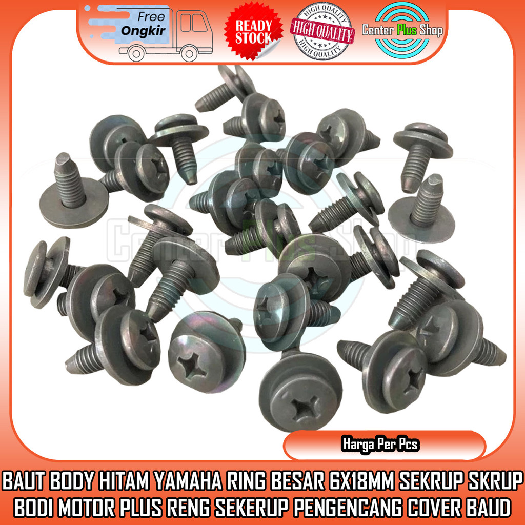 Jual Baut Body Hitam Yamaha Ring Besar 6x18 Mm Skrup Baud Bodi Motor ...