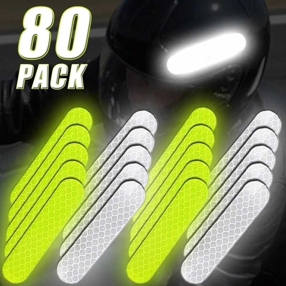Jual 80-10 Pcs Universal Safety Warning Reflective Stickers for Car ...