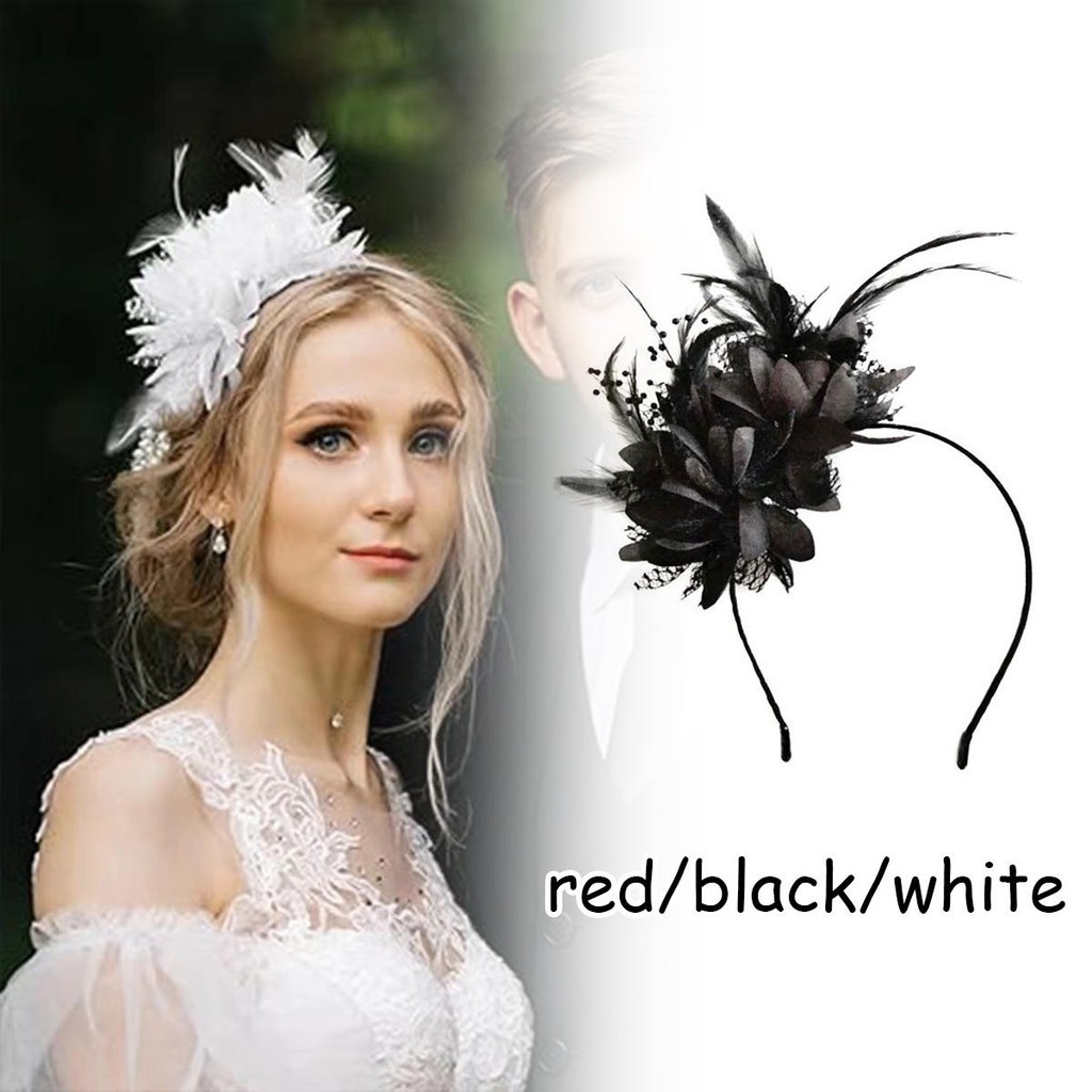 Jual Bando Mewah Mahkota Bunga Aksesoris Rambut Hiasan Kepala Bulu ...