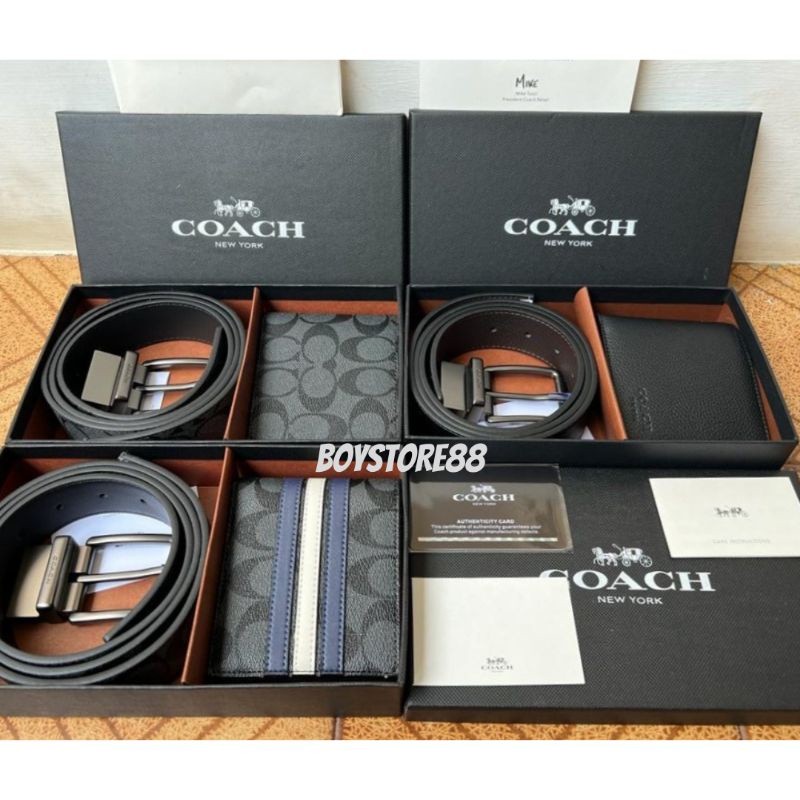 Jual [BEST SELLER!] Dompet Coach pria X Belt Combo FULLSET | Shopee ...