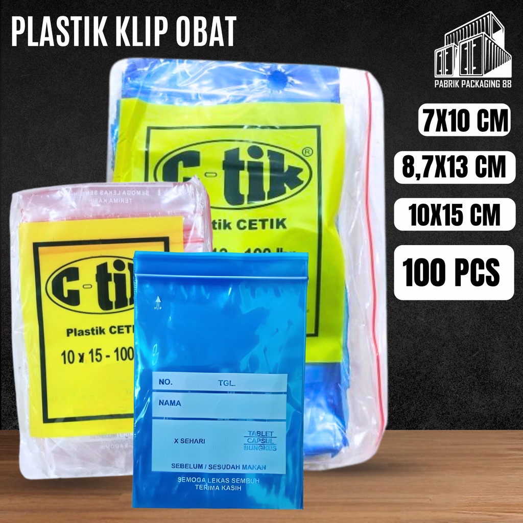 Jual 1000 LEMBAR Plastik Klip Obat 7x10 8,7x13 10x15 Bening Biru ...