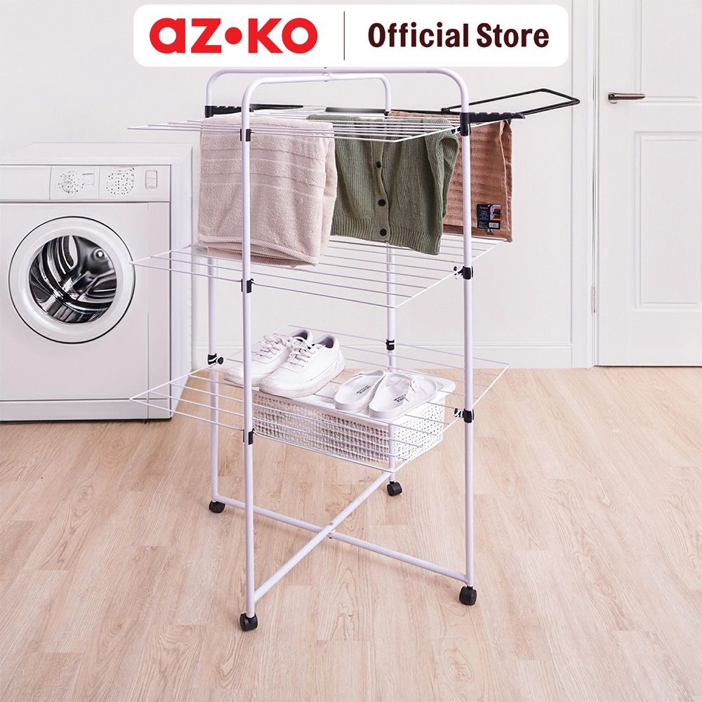 Jual AZKO Stora 70x65x135 cm Jemuran Baju 3 Tingkat - Putih Tempat ...