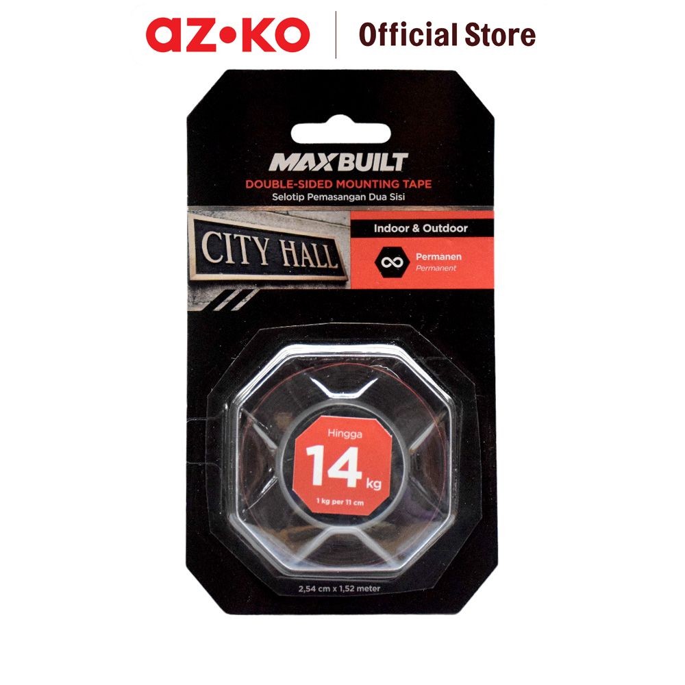 Jual AZKO Maxbuilt 2.5 cmx1.5 mtr Isolasi Mounting Tape Extreme - Merah ...