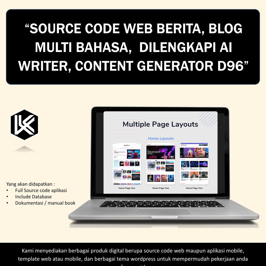Jual SOURCE CODE WEB BERITA, BLOG MULTI BAHASA, DILENGKAPI AI WRITER ...