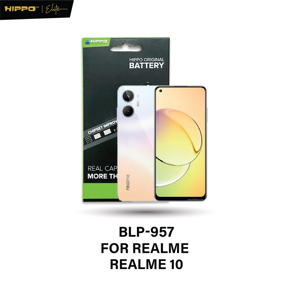 Jual Hippo Baterai REALME BLP-957 REALME 10 5000mAh Battery Batere Batrai Batre Original Cell ...