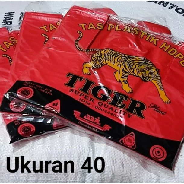 Jual Kantong Tiger 40 Merah (500 gram) - Kantong Plastik HDPE Tiger 40 ...