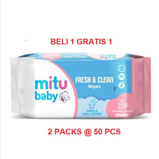 Jual Mitu 50's (buy 1 get 1) - Mitu Baby Tisu Basah Bayi Ganti Popok 50 ...