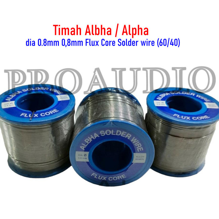 Jual Timah Solder Alpha /Alfa dia 0.8mm 0,8mm Flux Core Solder wire (60 ...