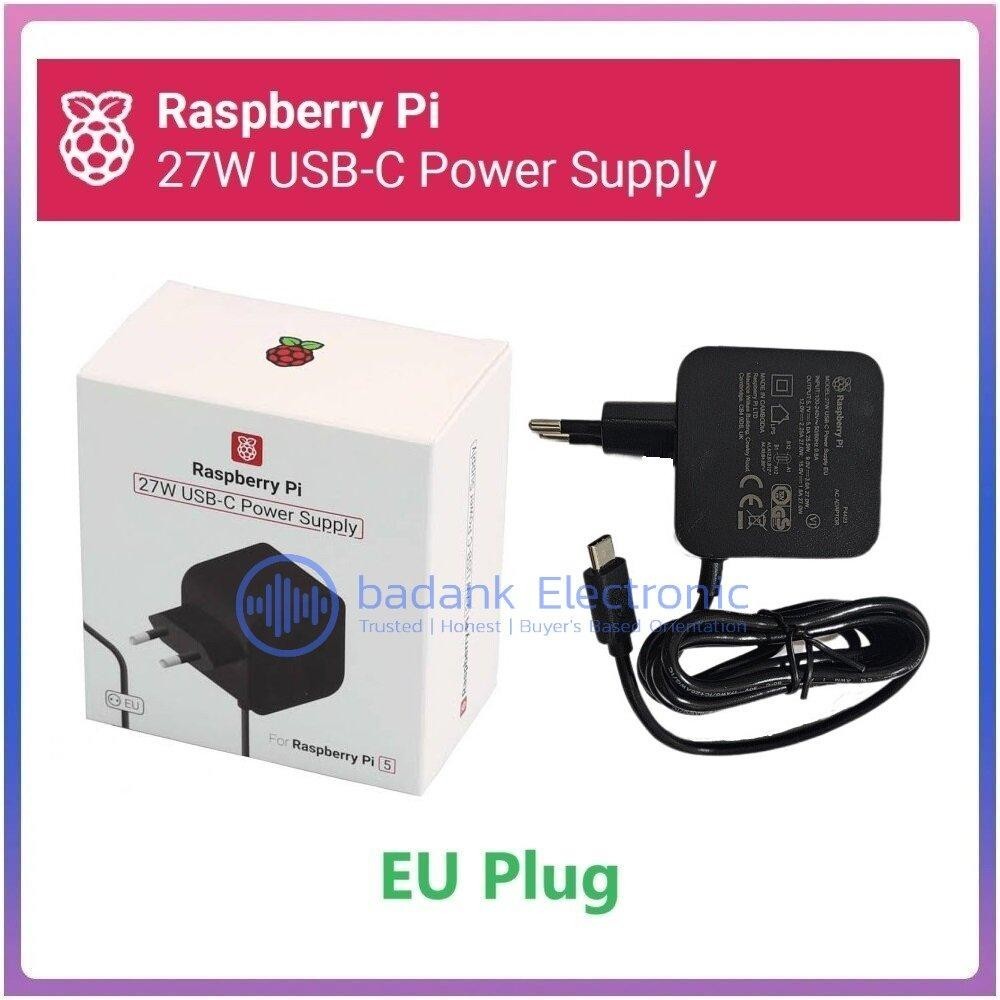 Jual OFFICIAL Raspberry Pi 27W USB-C Power Supply Adaptor 5.1V 5A BLACK ...