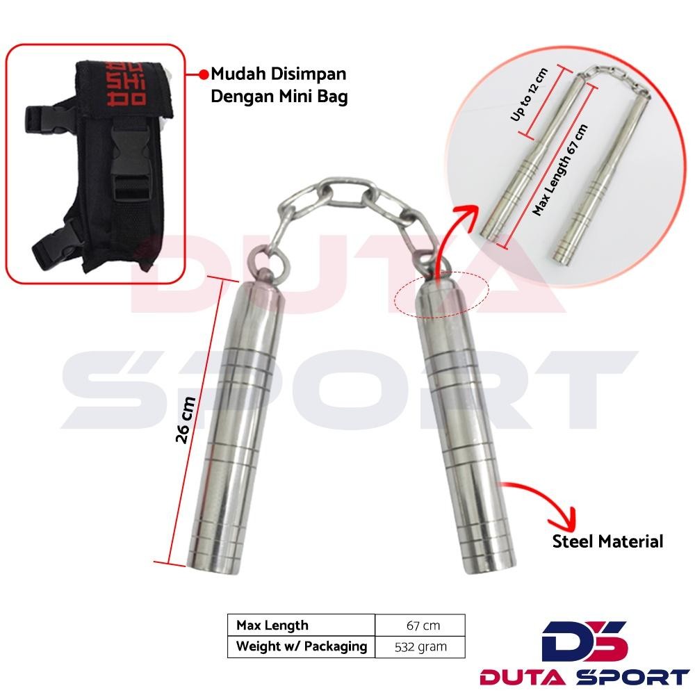 Jual Double Stick Steel Besi Nunchaku Stik Plus Tas BUSHIDO Original ...