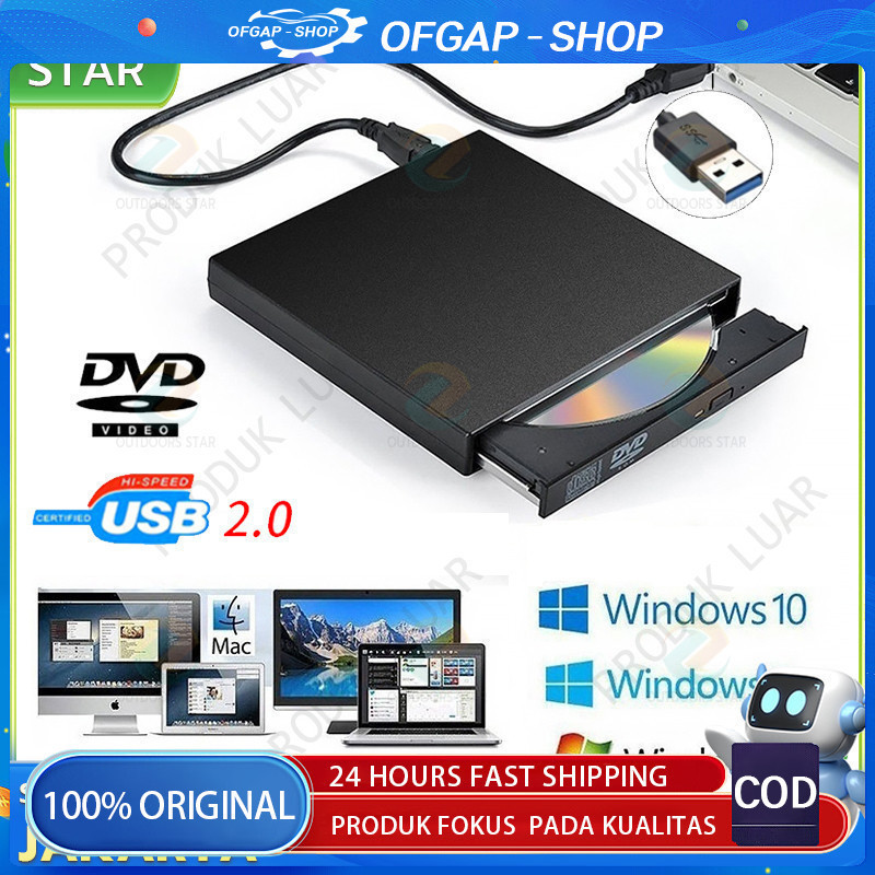 Jual External DVD Drive Slim Portable Optical Drive Writer DVD/CD/VCD ...