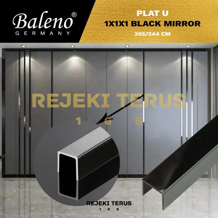 Jual Plat U STAINLESS STEEL U BLACK MIRROR 1x1x1cm / List Edging Lis ...