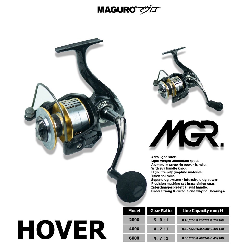 Jual REEL MAGURO HOVER || REEL SPINNING HOVER MAGURO || REEL HOVER MAGURO SPINNING 2000 4000 ...