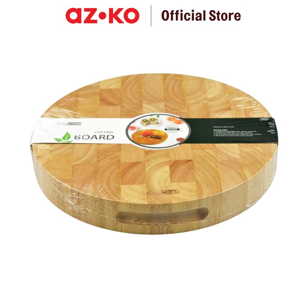 Jual AZKO Kris 28 cm Talenan Kayu Round Papan Pemotong Makanan Cutting ...