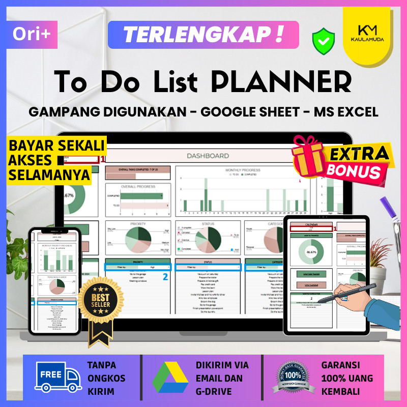 Jual TO DO LIST TEMPLATE MANAJEMEN PEKERJAAN Tugas Jadwal Harian ...
