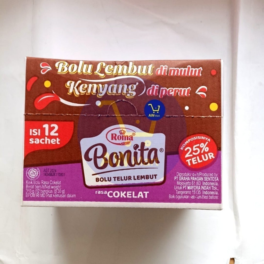 Jual ROMA BONITA BOLU LEMBUT TELUR BOX ISI ( 12 SACHET X 30 GRAM ...