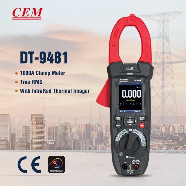 Jual CEM DT-9481 True-RMS Clamp Meter dengan suhu kapasitansi mengukur arus tegangan AC/DC 1000A ...