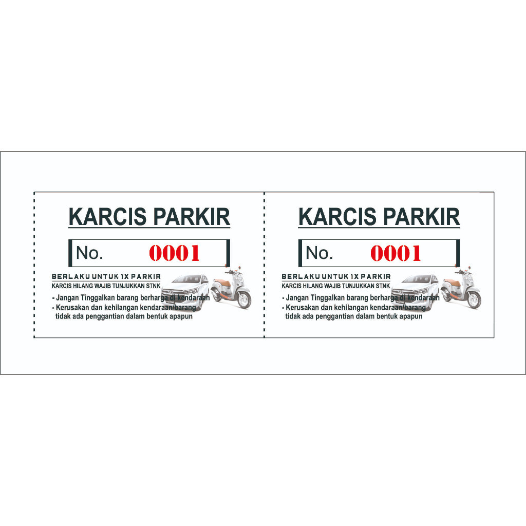 Jual Karcis parkir ready 3 pilihan 16x5 | Shopee Indonesia