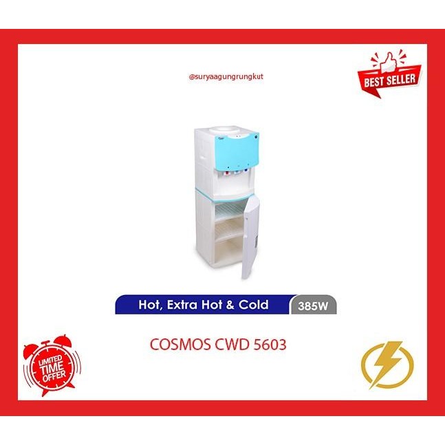 Jual DISPENSER COSMOS GALON ATAS HOT,NORMAL & COLD - CWD 5603 | Shopee ...
