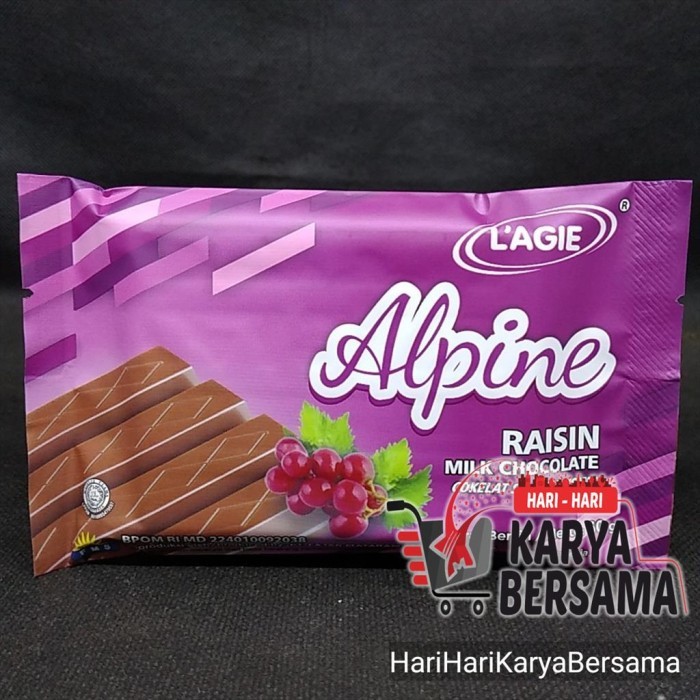Jual MAKANAN RINGAN CHOCOLATE L'AGIE ALPINE RAISIN MILK CHOCOLATE BAR ...