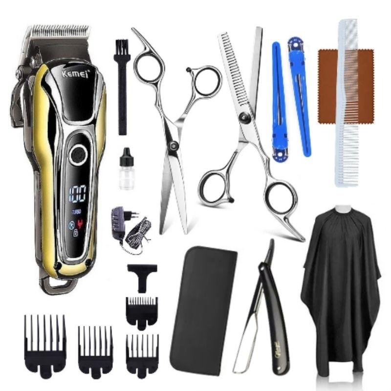 Jual Set Paket Lengkap Alat Mesin Cukur Untuk Usaha Barbershop Peralatan Alat Cukur Gunting ...