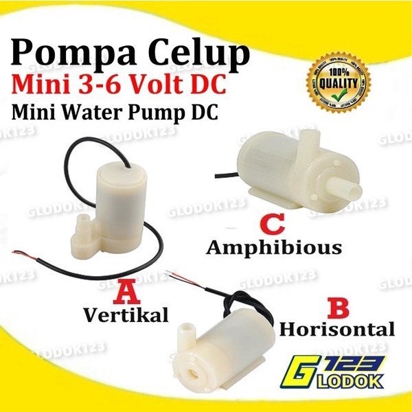 Jual Pompa Air Celup Mini Micro Summersible Water Pump DC Arduino 3-6V ...