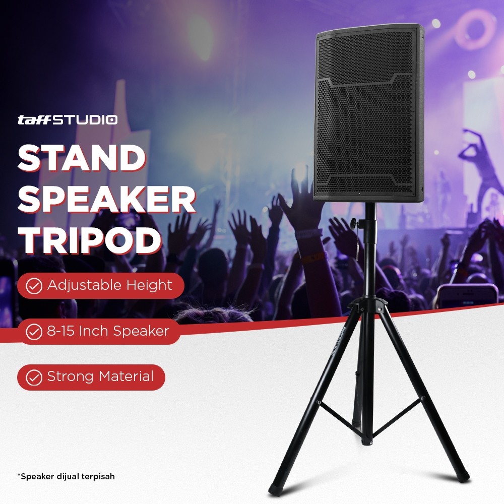 Jual M01 Floor Tripod Stand Speaker Audio max 2m / 200 cm 8-15 Inch 1.8M SPS-502M Kokoh Besar ...