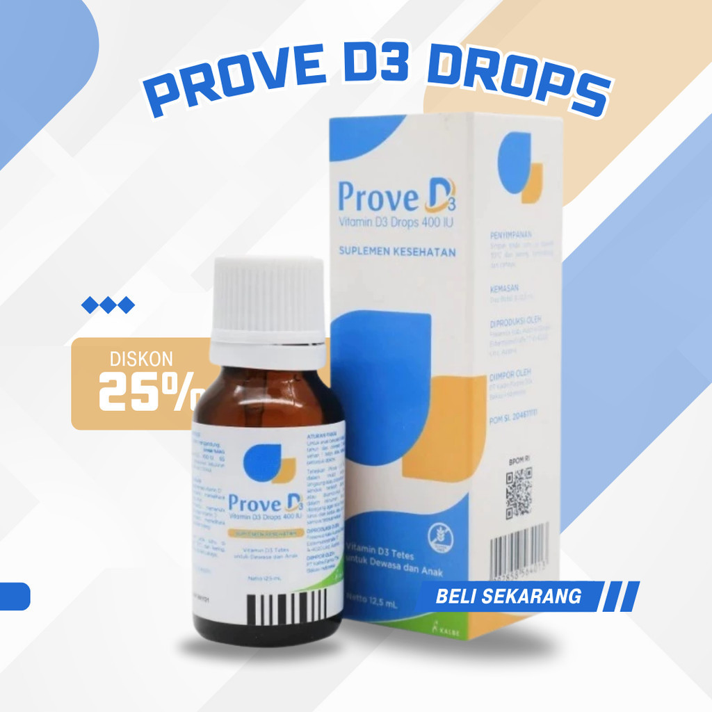 Jual Prove D3 Drop vitamin D3 Drop Isi 12.5 Ml Botol 400 IU ANAK BAYI DEWASA VITAMIN D | Shopee ...