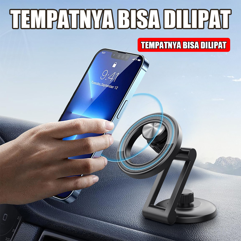 Jual Holder Hp Mobil Magnet Phone Holder 360° Rotation Car Phone Holder ...