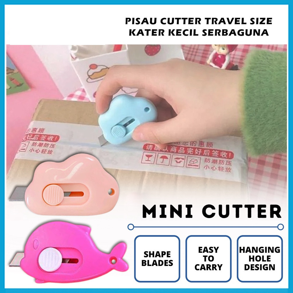 Jual Pisau Cutter Mini Model Awan & Dolphin Alat Bantu Potong Kertas ...