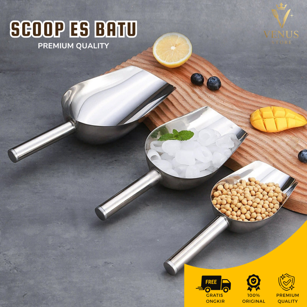 Jual Sendok Sekop Skop Es Batu Serok Tepung Stainless Steel Ice Cube ...