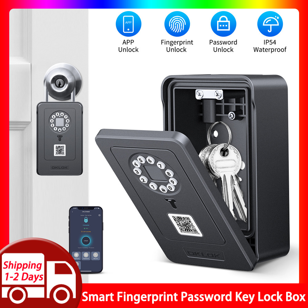 Jual Smart Key Safe Box Fingerprint Storage Lock Key 6 Digital Password ...
