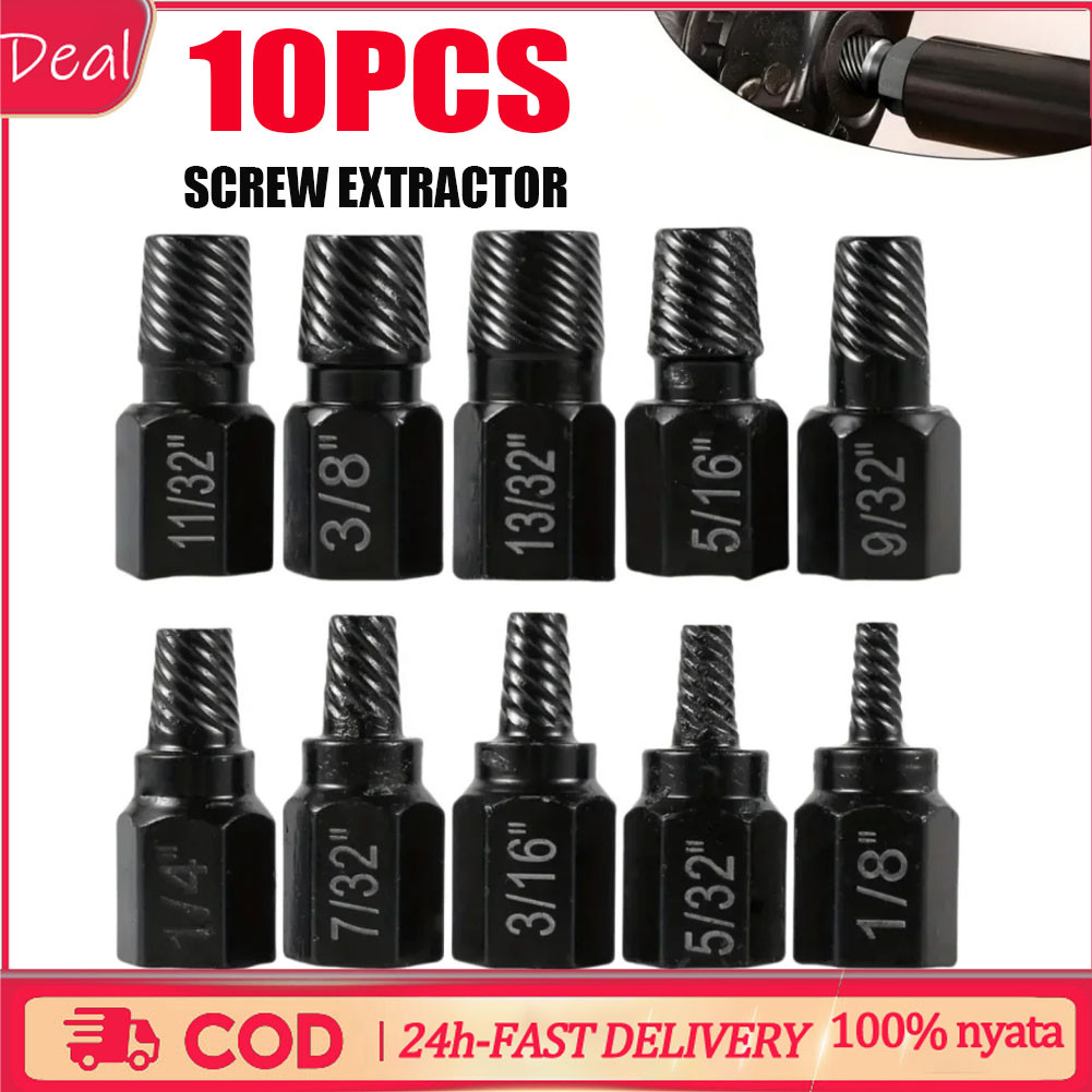 Jual 10pcs Screw Extractor Set Pembuka Baut Dol Hexagon Alat Pembuka ...