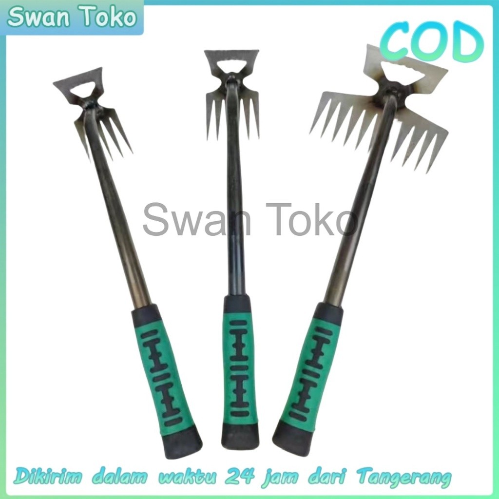 Jual Alat Pencabut Rumput 6/8/11Gigi Garden Cangkul Kebun Weeding Garu ...