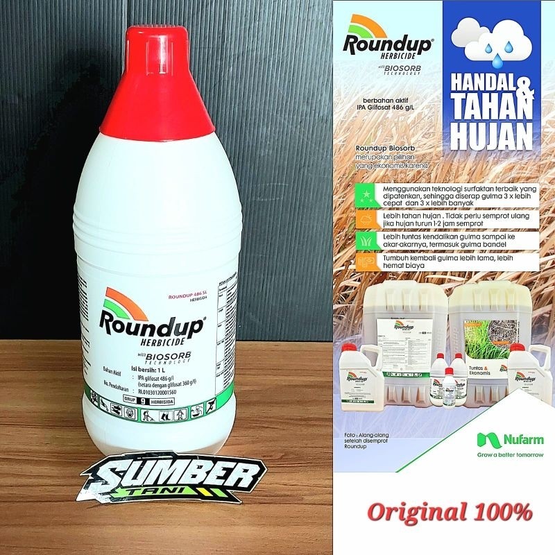 Jual ROUNDUP Biosorb 1 Liter - Herbisida Sistemik Basmi Rumput Liar ...